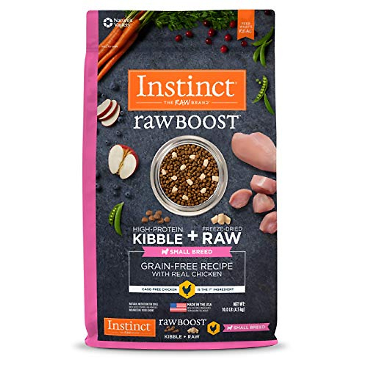 Instinct Raw Boost Small Breed Grain Free Recipe with Real Chicken Natural Dry Dog Food, Bag, 10 Pound (Pack of 1)