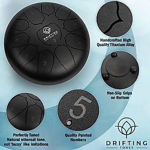 Steel Tongue Drum - Meditation And Sound Healing Drum - High Carbon Alloy Easy To Learn For Kids And Adults, With Gift Box, Padded Travel Bag, Rubber Mallets And Music Book