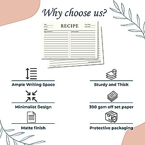 4x6 Recipe Cards Double Sided, 50 Count Recipe Cards 4x6 Inches Double Sided, Thick Cardstock 4x6 Recipe Card for bridal shower Fits in recipe box, card binder gifts for wedding housewarming gifts
