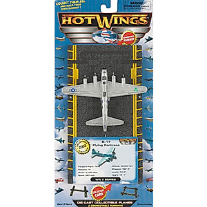 Hot Wings Planes B-17 Flying Fortress Jet (Silver) with Connectible Runway