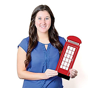 Big Dot of Happiness Cheerio, London - Union Jack Flag, Double-Decker Bus and Red Telephone Booth Lawn Decorations - Outdoor British UK Party Yard Decorations - 10 Piece