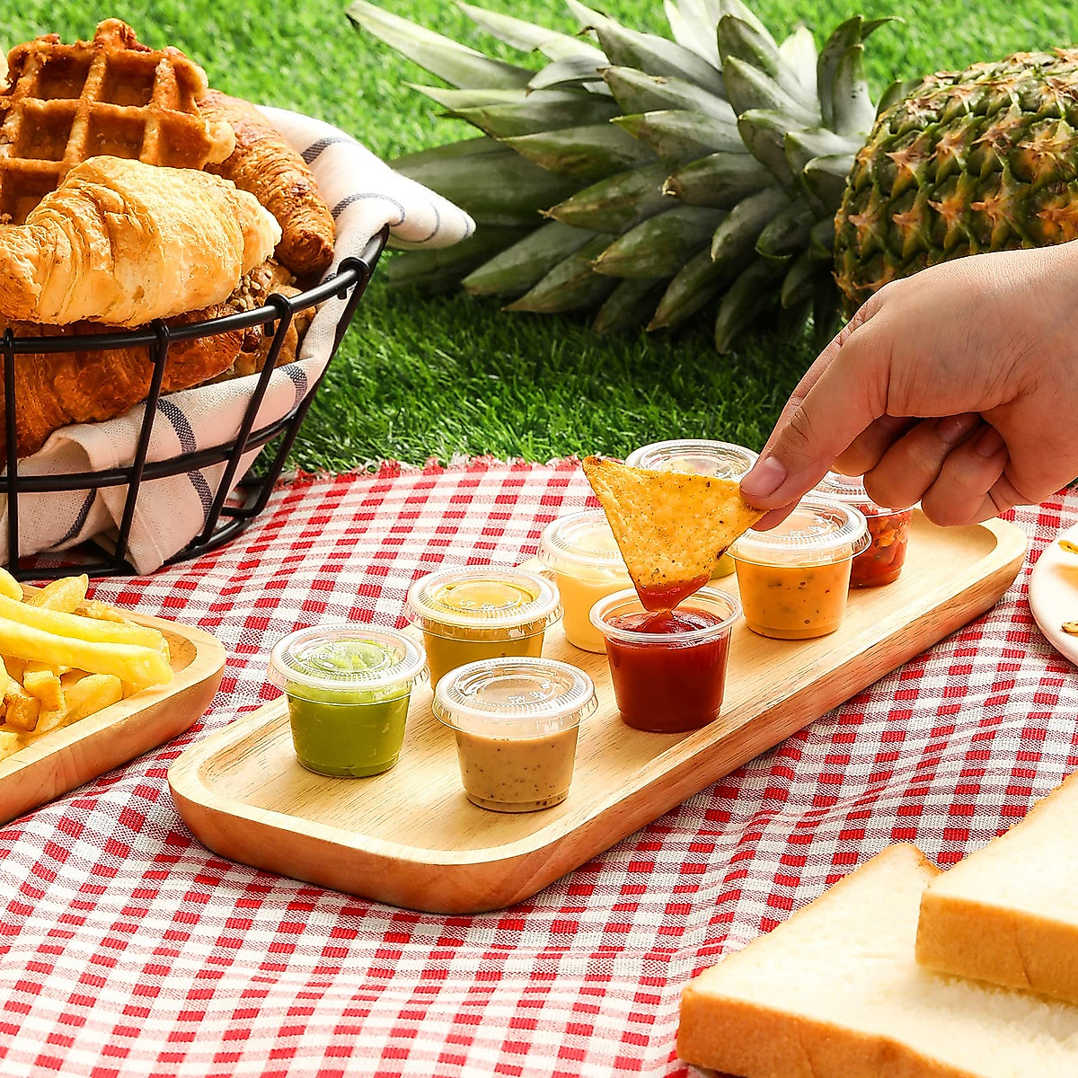 [260 Sets - 1 oz ] Jello Shot Cups, Small Plastic Containers with Lids, Airtight and Stackable Portion Cups, Salad Dressing Container, Dipping Sauce Cups, Condiment Cups for Lunch, Party, Trips