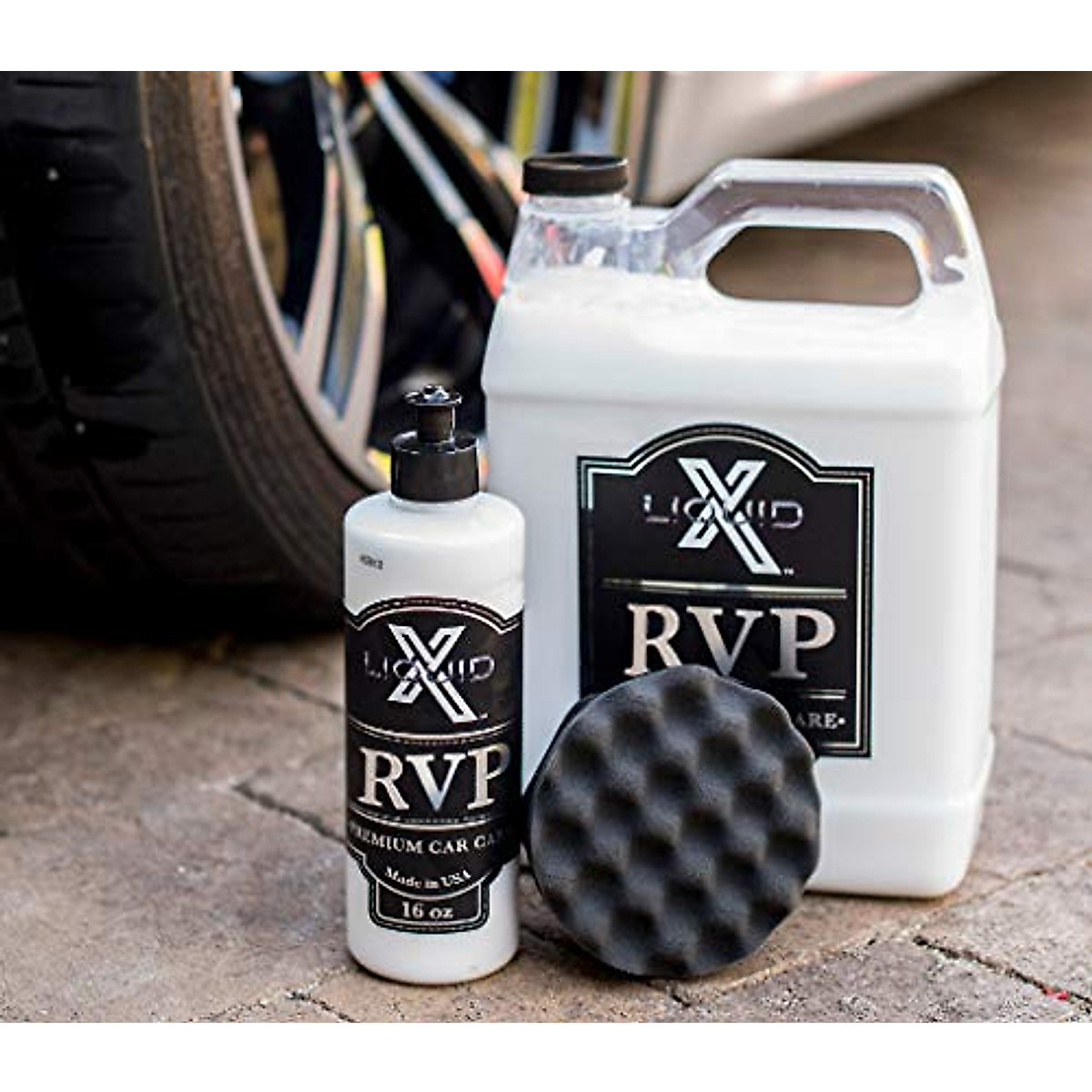 Liquid X R.V.P. - Premium Tire Dressing for Any Rubber, Vinyl & Plastic - Leaves a Non Greasy, Satin Finish - Dress All & Add UV Protection (16 oz)