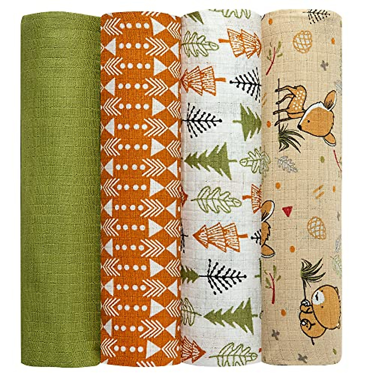 Muslin Swaddle Blankets Babies, Very Soft and Breathable Essential Receiving wrap, Ideal Newborn swaddling Set, Best Shower Gift, 47 X 47 inches (Into The Jungle (4 Pack))