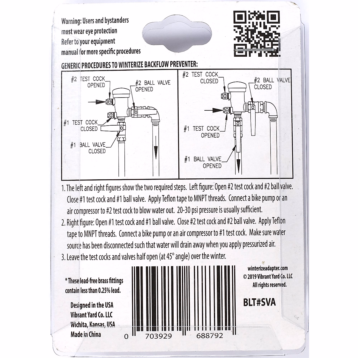 Schrader Valve to Male NPT Fittings | Adapters to Winterize Backflow Preventer and Pressure Vacuum Breaker (PVB) for Sprinkler Systems| Blowout Method Using Air Compressor (Lead-Free Brass)