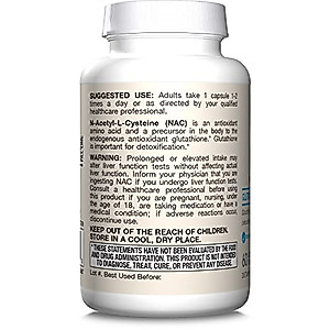 Jarrow Formulas N-A-C 500 Mg - Antioxidant Amino Acid Supplement – Supports Cellular Health & Liver Function - Precursor to Glutathione - Up to 60 Servings (Veggie Caps)