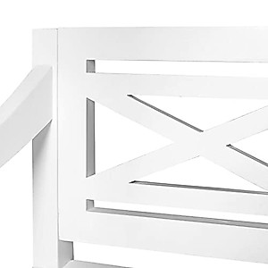 ZQQLVOO Bench with Back and Seat for Outdoors Lawn Yard Porch,Grand Patio Outdoor Bench Garden Bench with Armrests,Bench 38.6" Solid Mahogany Wood White