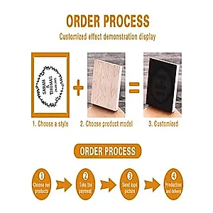 Custom Stamp - Personalized Stamp,Customization Business Logo/Address/Date/Name/Wedding Invitations Wooden Rubber Stamps for Multiple Sizes (Book Stamp)