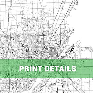 Dear Mapper Toledo United States View Abstract Road Modern Map Art Minimalist Painting Black and White Canvas Line Art Print Poster Art Line Paintings (Set of 3 Unframed) (12x16inch)