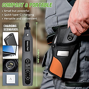 Rotary Tool | 3.7V Cordless Rotary Tool Kit, 2.0Ah Li-ion Battery 5 Speed 68 Accessories Power Rotary Tools,USB Charging Mini Rotary Tool Cordless Ideal for Light DIY Projects and Precision Work