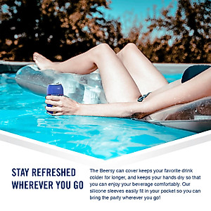 Beersy Silicone Sleeve Beer Can Cover - Insulated Can Sleeve - Novelty Disguise for Outdoor Events, Golf, Parties, Concerts,Tailgates - Hide a Beer To Look Like Soda, Fits 12 oz Cans (Lets Go Brandon)