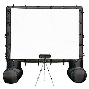 Total HomeFX Pro Weather-Resistant Inflatable Theatre Kit with Outdoor Projector, Projection Screen, and Projector Stand