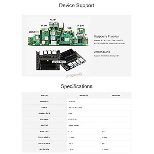 IMX462-99 2MP IR-Cut Starlight Camera Onboard ISP Fixed-Focus Sensor Supports Raspberry Pi 4B / 3B+ / 3A+ / Zero/Zero 2 W / CM3/3+/4 and Jetson Nano Developer Kit @XYGStudy