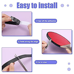 Kathfly 4 Rolls Racquet Head Protection Tape Black Racket Protection Tape Tennis Racket Tape Protects Edge Guard Compatible with Pickleball Paddles Tennis Rackets, Total 20 Meter