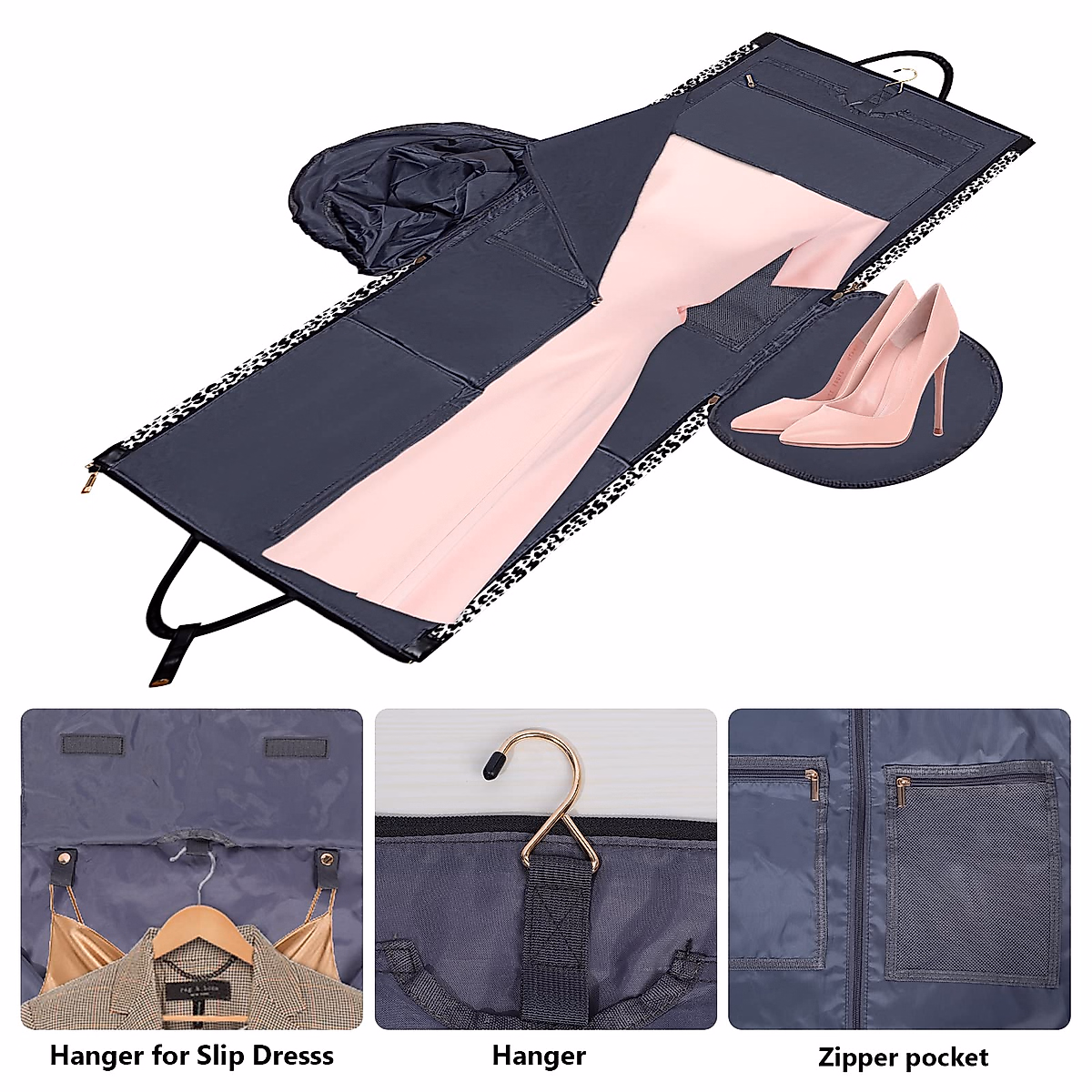 Konelia Travel Bag Convertible Garment Weekender Bag Carry on Women Bag 3 in 1 Hanging Clothes Suit Bag Garment Duffle Bag Hanger Shoe Compartment