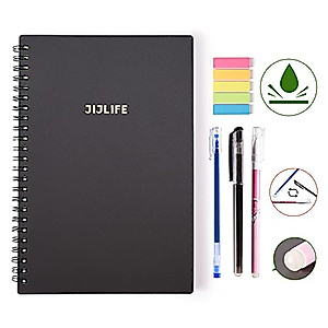 Reusable Smart Erasable Notebook, Six Star Online Wirebound-Notebooks with Cloud Storage for Office Workers, Teachers, Students, 1 Erasable Pen & 1 Colorful Tabs Included(8.5" x 5.8")