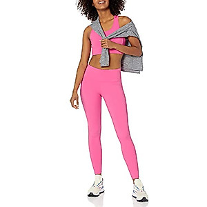 Amazon Essentials Women's Active Sculpt Mid Rise Full Length Legging (Available in Plus Size), Bright Pink, Small