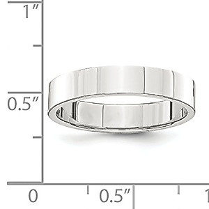 Jewelry Stores Network 4mm Flat Sterling Silver Wedding Band Ring Size 4.5