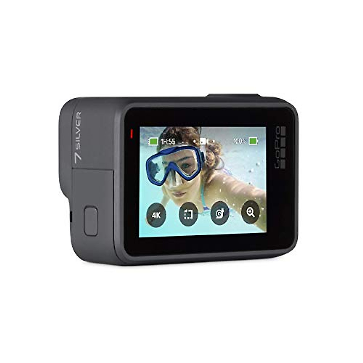 GoPro HERO7 Silver Waterproof Digital Action Camera with Touch Screen 4K HD Video 10MP Photos (Renewed)