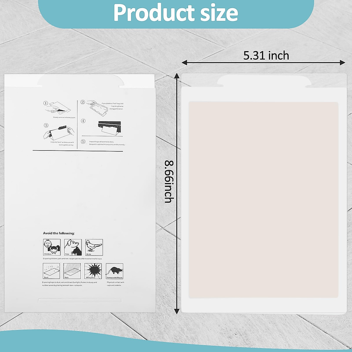 Qualirey Mouse and Insect Glue Boards Pest Glue Traps Bulk Large Mouse Rat Trap Sticky Adhesive for Mice Spider Moth Cockroaches Cricket House Indoor Outdoor Non Toxic (200 Pcs,8.66 x 5.31 Inch)