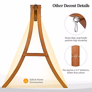 VINGLI Heavy Duty Wooden Swing Frame for Adults Kids, Strong A-Frame Porch Swing Bench Stand for Indoor & Outdoor, Curved Arc Top Design, Supports Up to 660 LBS