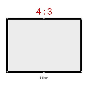 Richer-R Projector Screen, 60-100 Inch 16x9 Projector Screen Rear Projection Screen,Portable Foldable Non-Crease Projector Curtain Screen 4:3 for Outdoor Camping Movie Open-air Cinema(84in)