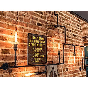 ALREAR Funny Man Cave Metal Tin Signs Bar Decor Accessories Beer Club Wall Decorations I Only Drink on Days That Start with T Aluminum 8x12 Inches