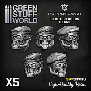 Green Stuff World for Models & Miniatures Beret Reapers Heads S326