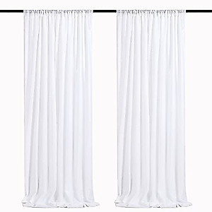 White Sequin Backdrop 2 Panels Curtains 2FTx8FT Party Backdrop Glitter Birthday Wedding Curtains Sparkle Photo Backdrop