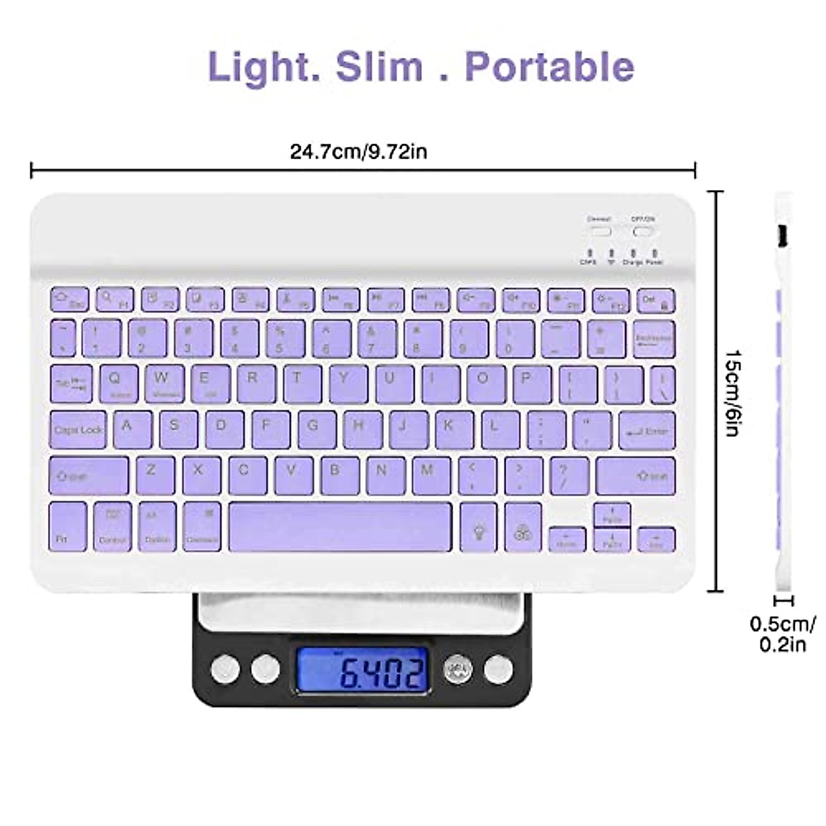 UX030 Lightweight Ergonomic Keyboard with Background RGB Light, Multi Device Slim Rechargeable Keyboard Bluetooth 5.1 and 2.4GHz Stable Connection Keyboard Compatible with Dell G15 5511 Gaming Laptop