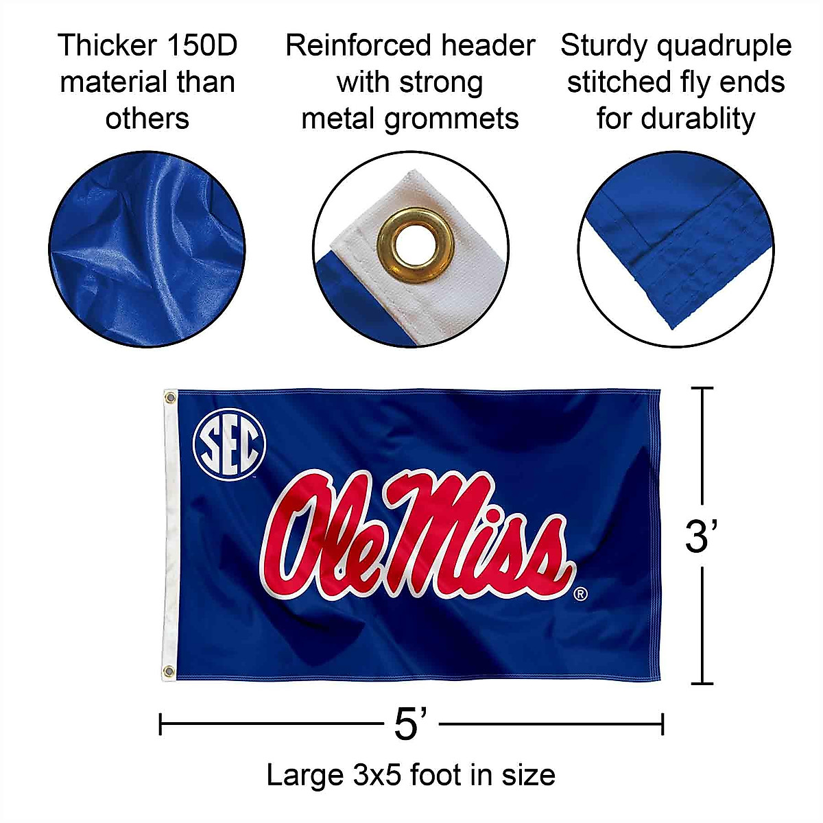 College Flags & Banners Co. Ole Miss SEC 3x5 Flag