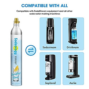 BLUE FLAG 60L Co2 Carbonator Compatible with Sodastream Appliances (Excluding Art, Terra Seltzer Maker), 14.5oz, Set of 3