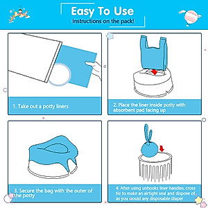 Disposable Potty Liners Compatible with OXO Tot 2-in-1 Go Potty 45 Counts Super Absorbent Potty Refill Bags Leak-Proof Bags fit Most Kids Portable Potty