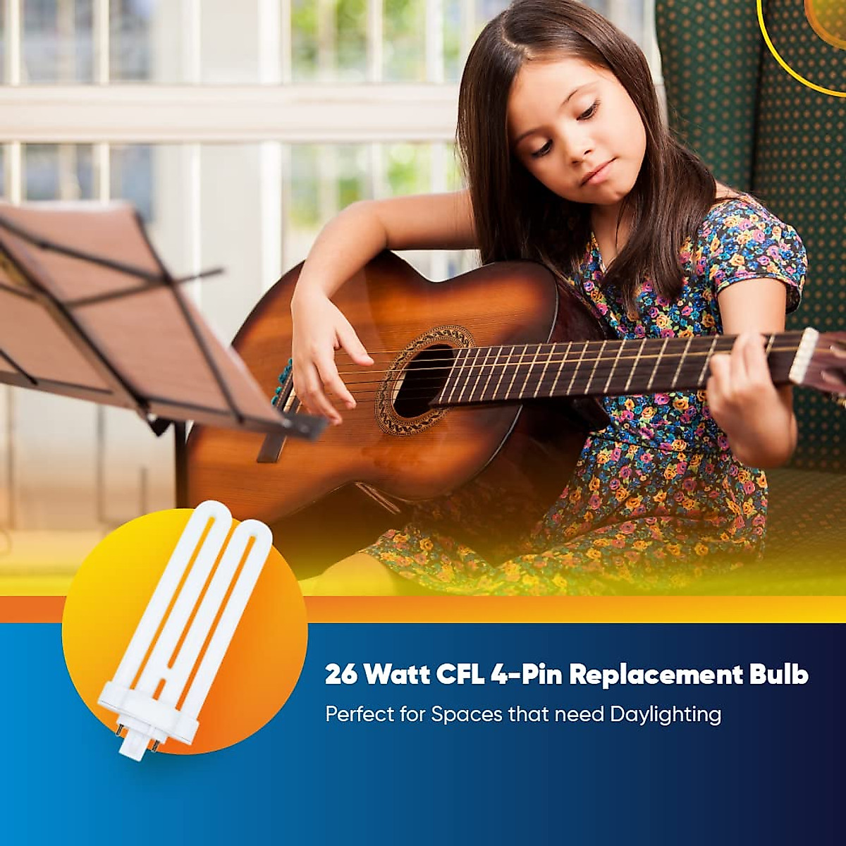 Replacement for Cooper Lighting R18 FML-26W/64/4P Light Bulb by Technical Precision - 26W CFL 4 Pin Bulbs - Compact Fluorescent Light Bulb with 6.30 Inch Overall Length - 1 Pack