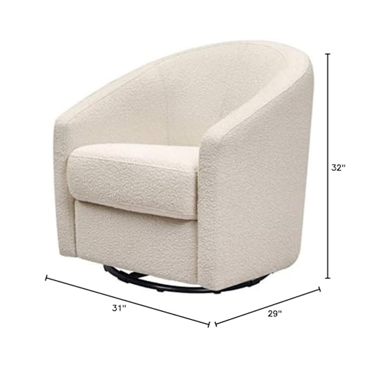Home Square Fabric Upholstered Swivel Glider in Ivory Boucle (Set of 2)
