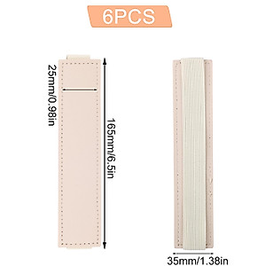 NQEUEPN 6pcs Elastic Band Pen Holders, Detachable Journal Pen Holder Leather Pen Case Single Pen Sleeve Single Pen Pouch for Journals, Notebooks, Notepads, Binders, Books