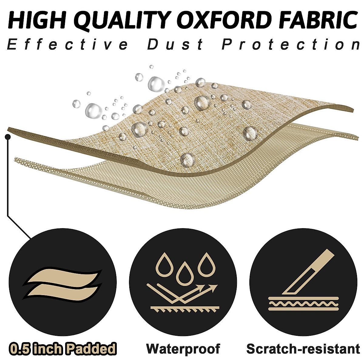 LETSROCK Acoustic Guitar Bag with 0.5 Inch Thick Padding Fit 39 40 41 Inch Acoustic Classical Guitars Waterproof Guitar Gig Bag Guitar Case Khaki