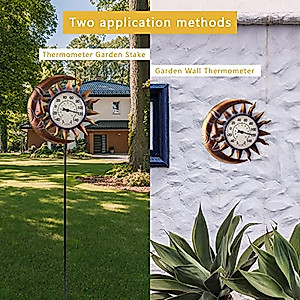 Outdoor Thermometer Decorative Garden Stakes Thermometer Metal Garden Decor for Lawn Yard Pathway Patio Decorations