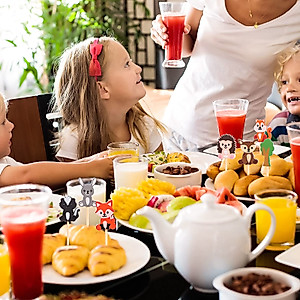 Woodland Animal Cocktail Picks Safari Animal Cupcake Toppers Jungle Party Food Appetizers Toothpicks for Baby Shower Birthday Party Drink Fruit Dessert Decorations Supplies (100)