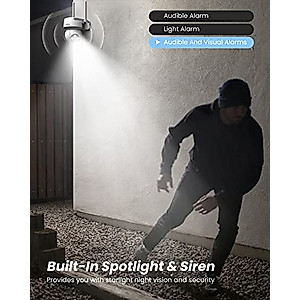 TOAIOHO 2K Security Camera Outdoor, Camera for Home Security Outside with Color Night Vision, Motion Detection and Alarm, 2-Way Talk, IP66 Waterproof, 360°Viewing,SD Card & Cloud Service