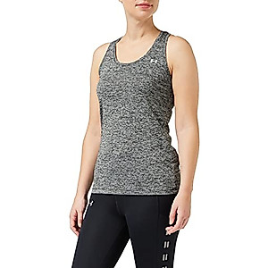 Under Armour Women's Tech Twist Tank Top , Black (001)/Metallic Silver , 3X