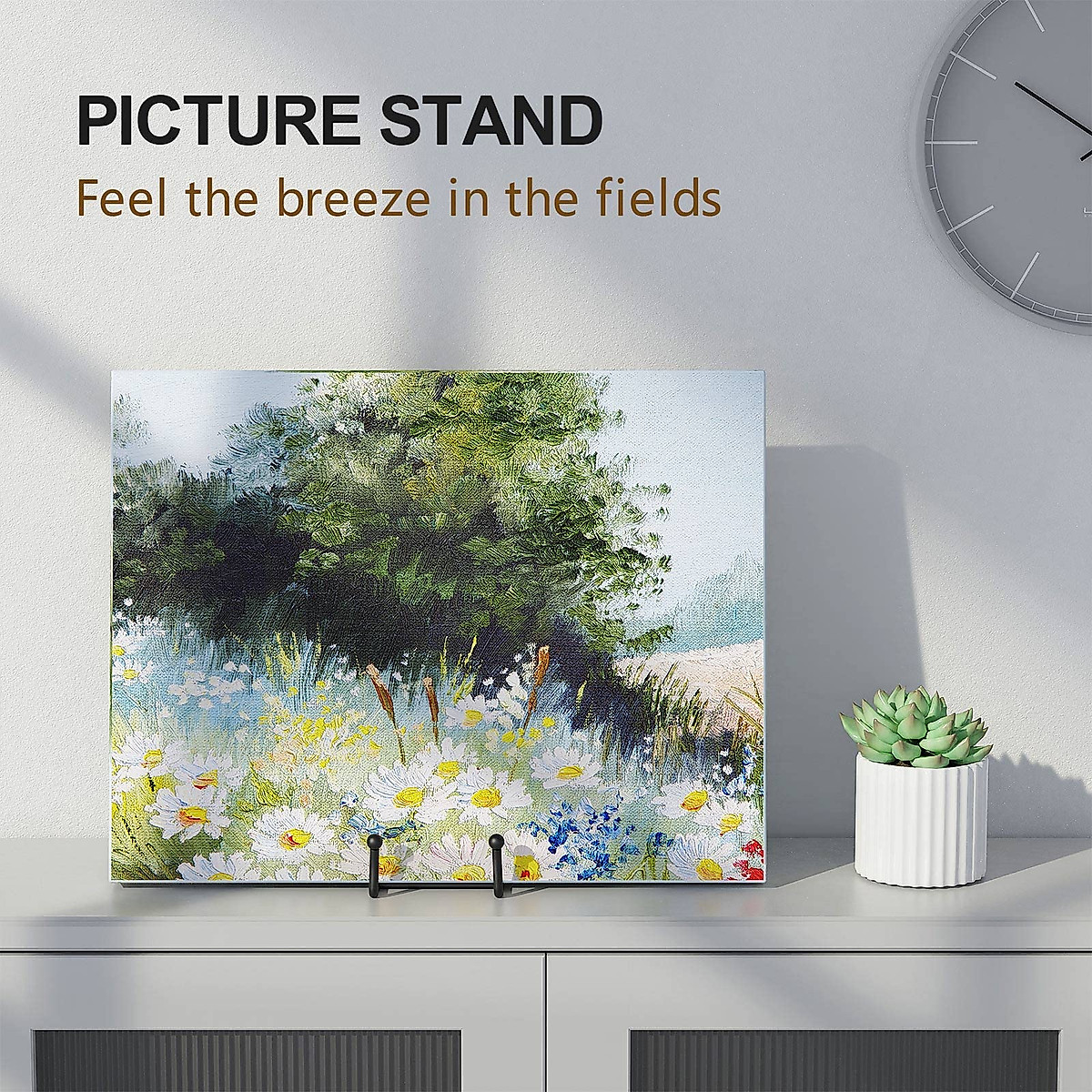 3 Pack 6 Inch Plate Stands for Display Picture Stand - 6 Inch Vinyl Table Top Display, Metal Frame Holders Decorative Plate for Book , Picture, Photo and Platter, Tabletop Art, Black 3 Packs