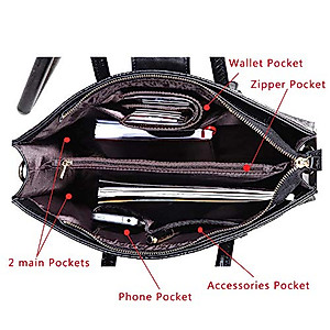 boshiho Women Handbag Fashion Ladies Purse Satchel Shoulder Tote Bag Real Leather Elegant Messenger Top-Handle Bags for Girls (Hot Pink)