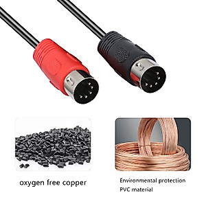 XMSJSIY Dual MIDI Cable Dual 5-Pin DIN MIDI to Dual 5 Pin DIN Cable Male to Male Musical Instrument Digital Interface OFC Wire for Digital Keyboards Synthesizers Audio Cable-10 Feet(3meter)