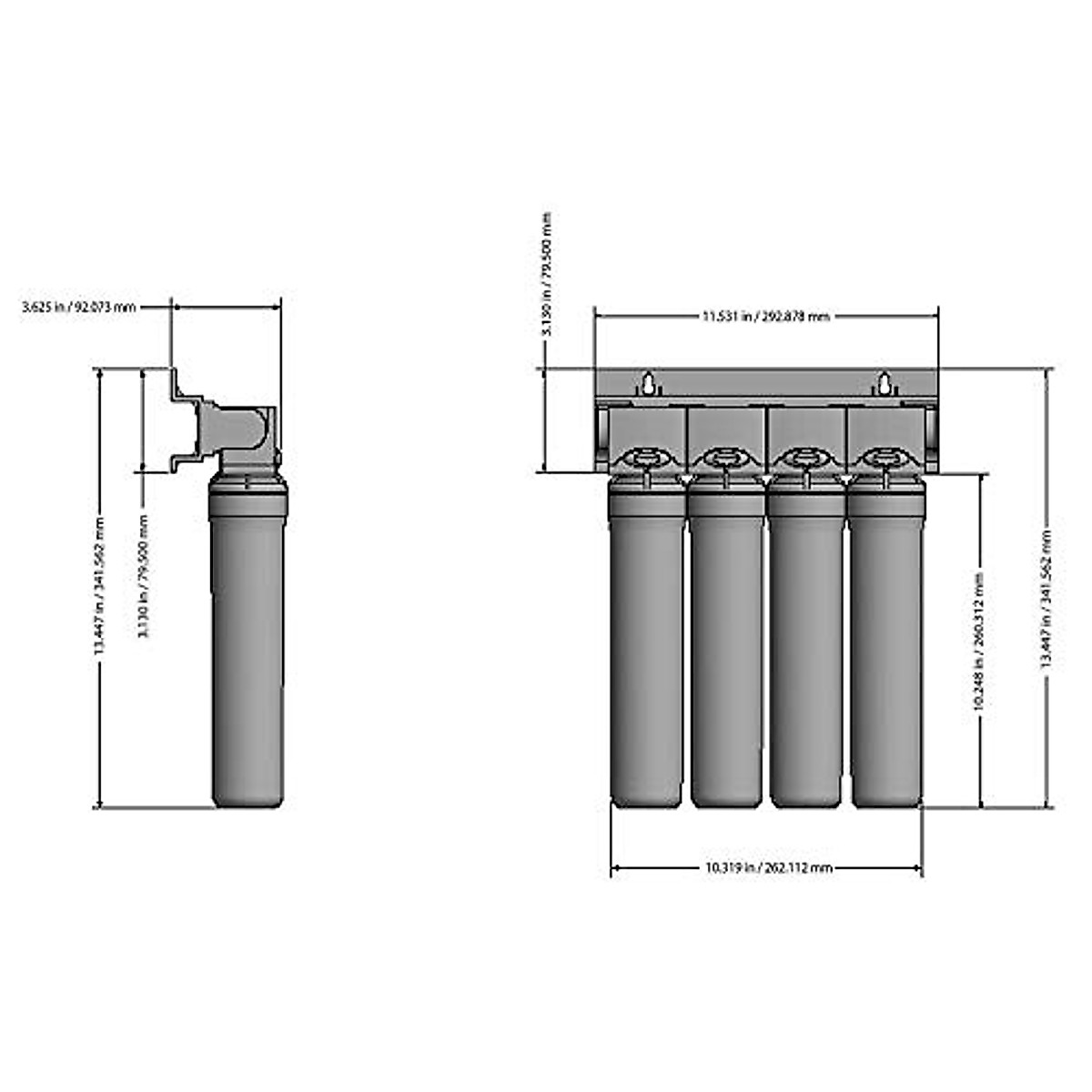 Watts Premier WP531417 RO Pure Plus Reverse Osmosis Filtration System with Top-Mount Twist Faucet, Brushed Nickel, Standard