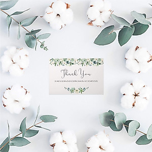 VNS Creations Sympathy Thank You Cards - 300 GSM Thick And Durable Card Stock - Blank On Inside With A Shiny Finish On Outside - Won't Smudge Or Smear - Cards For Somber Occassion
