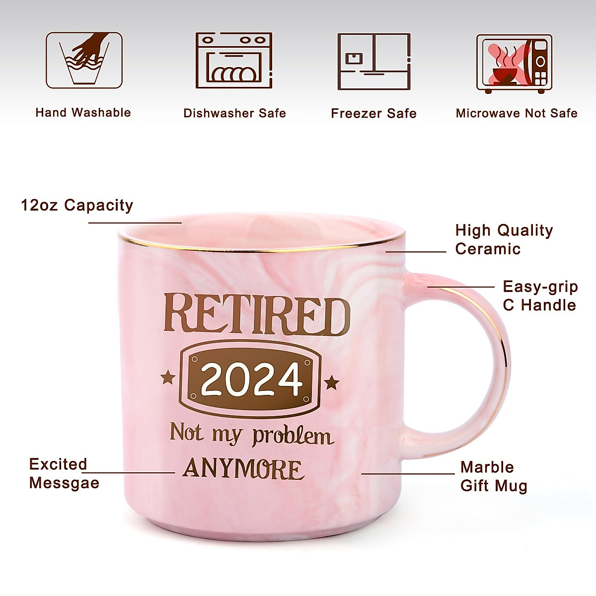 Retirement Gifts for Women,2023 Funny Christmas Retiring Gifts for Coworker Happy Retirement Coffee Mug for Retired Best Friends Farewell Goodbye Gift for Female Boss Teacher Nurse Retiree Mom Grandma