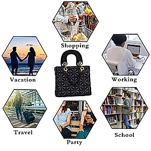 AyTotoro Purses and Handbags for Women Fashion Ladies PU Leather Top Handle Satchel Shoulder Tote Quilted Crossbody Bags (big black)