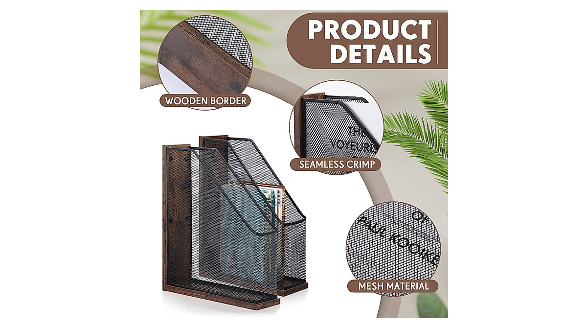 Perkoop Mesh Magazine File Holder - Stylish Desk Organizer