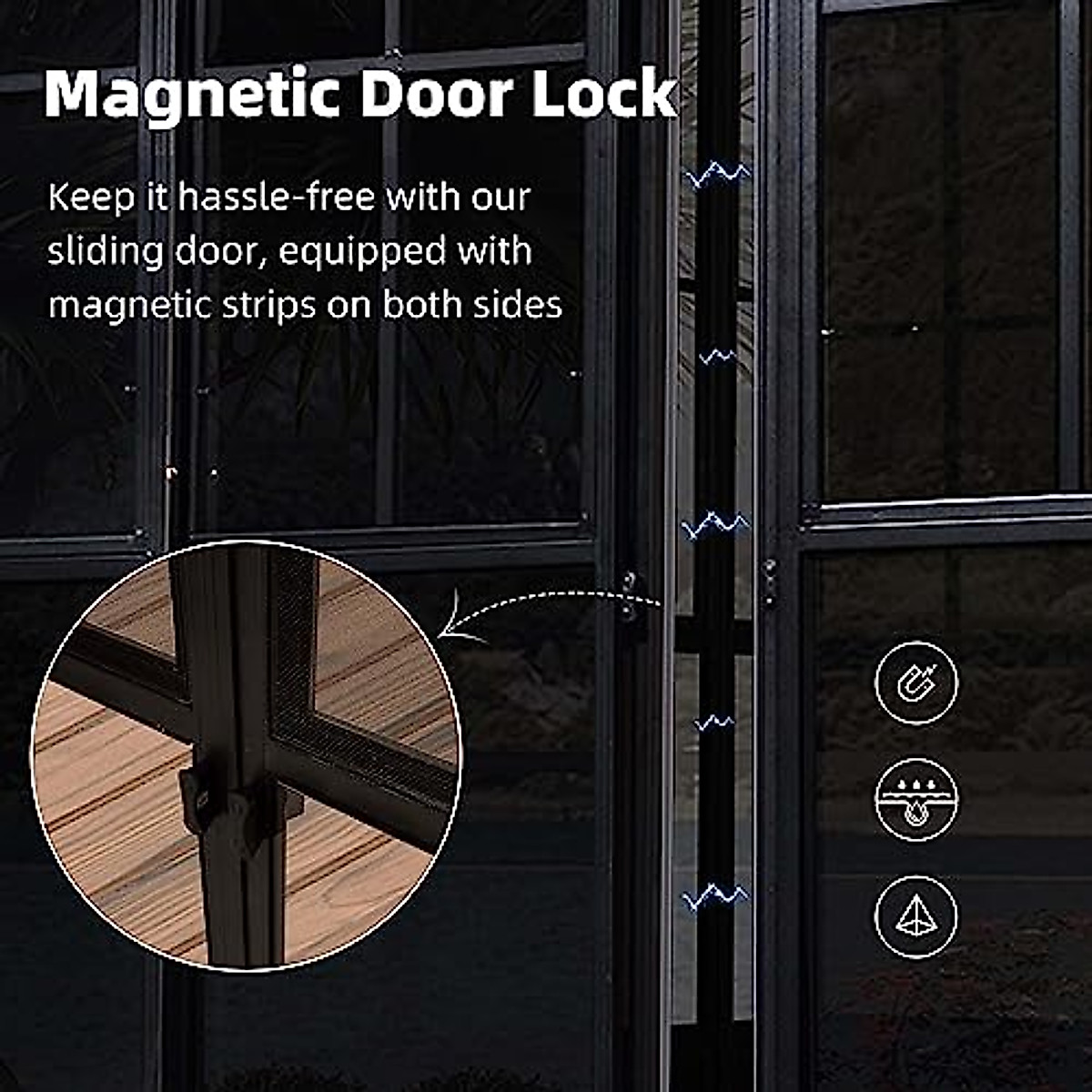 PURPLE LEAF 12' X 14' Patio Hardtop Gazebo Double Top Outdoor Screen House Aluminum Solarium Backyard Sun Room with LED Lights